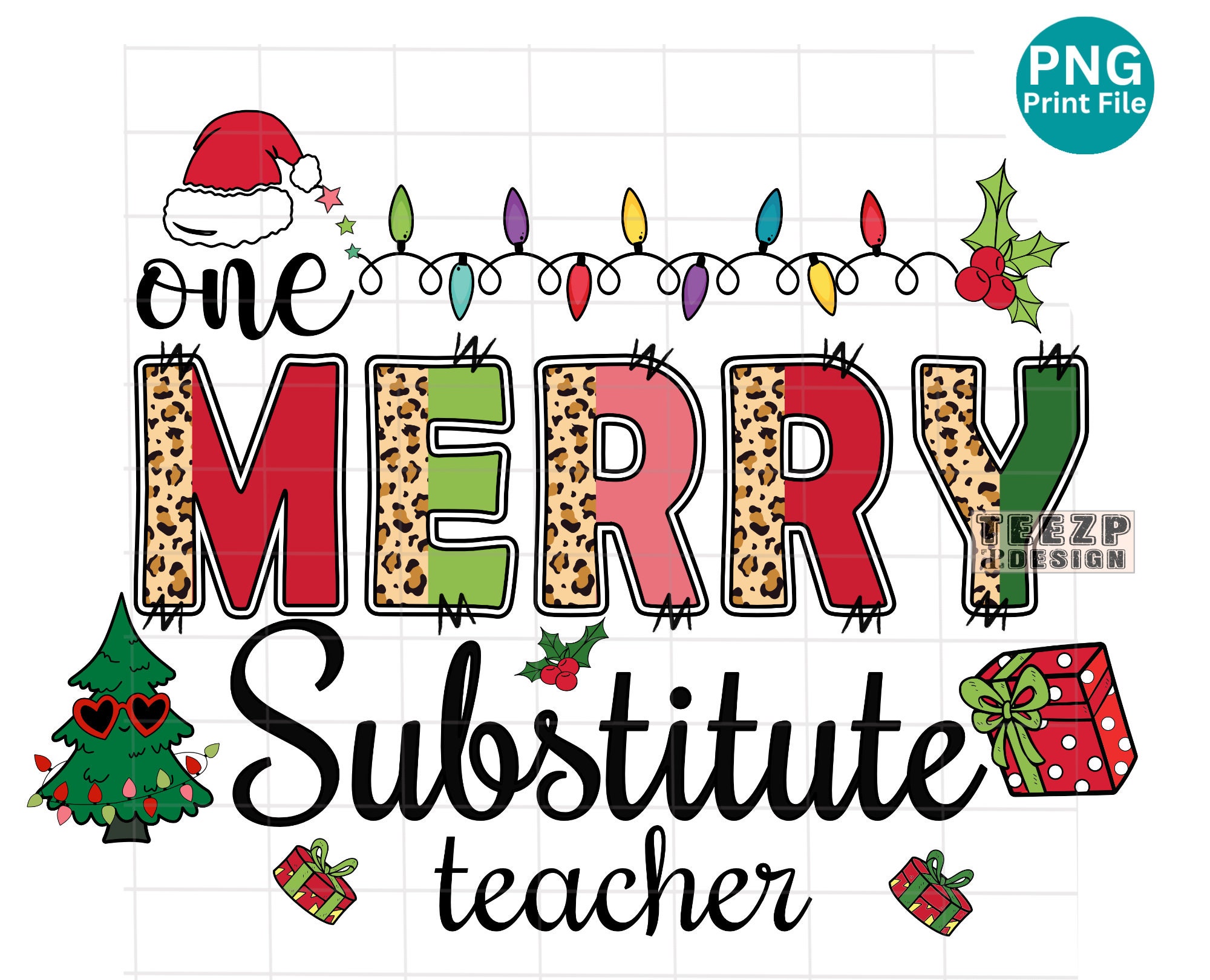 Christmas Substitute Teacher PNG, One Merry Substitute Teacher ...