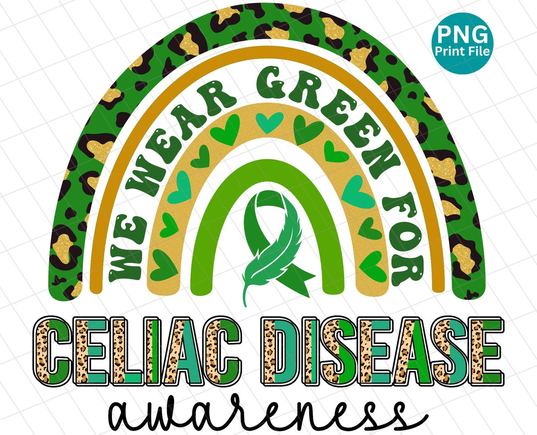 Celiac Disease Awareness We Wear Green PNG, Celiac Awareness Leopard ...