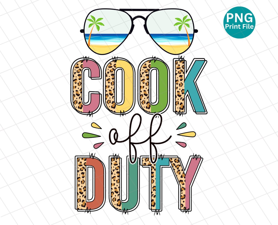 Cook off Duty Leopard PNG, Cook Beach PNG, Cook Summer Sublimation ...
