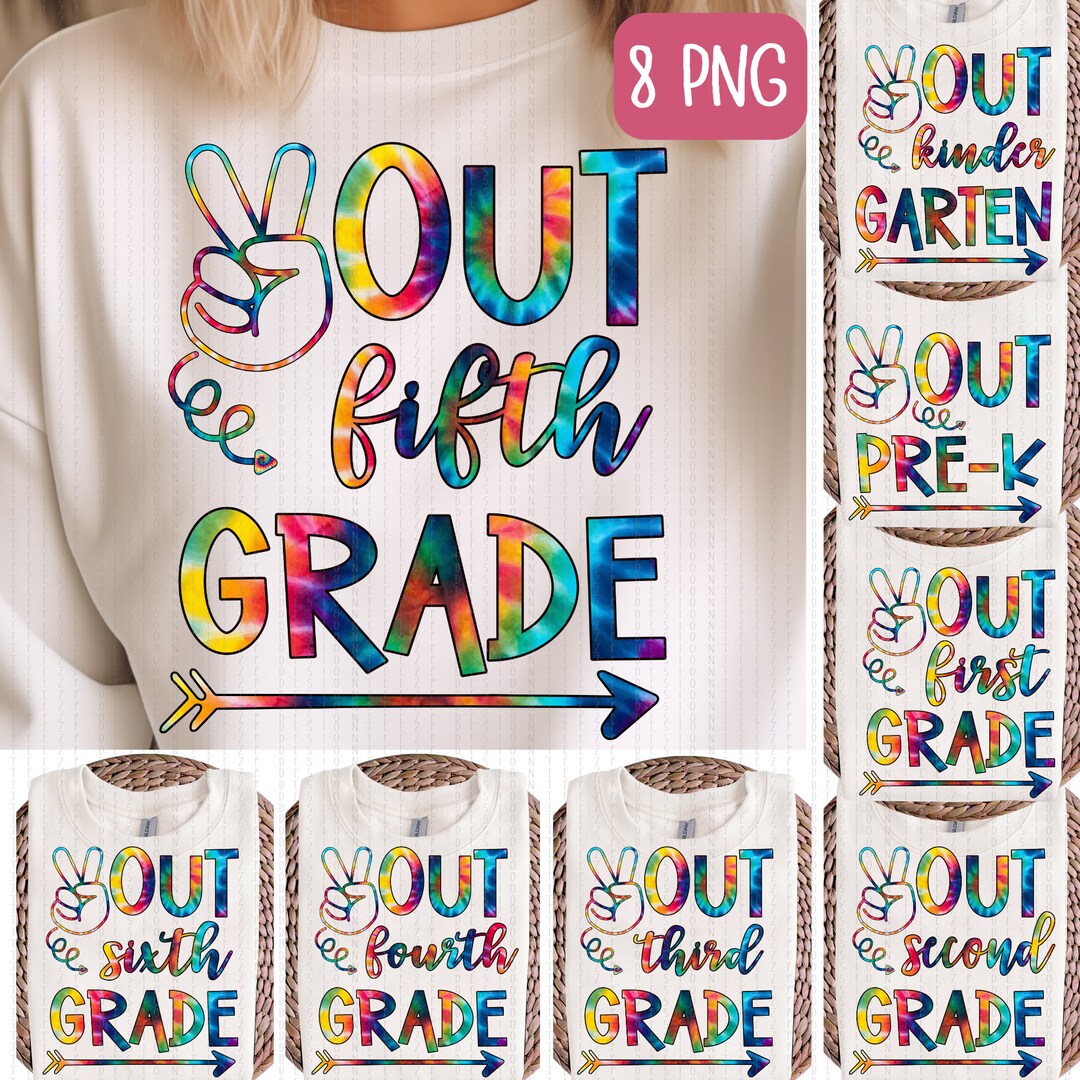 Fifth Grade Peace Out Png Sublimation, 1st Grade, 2nd Grade, 3rd Grade ...