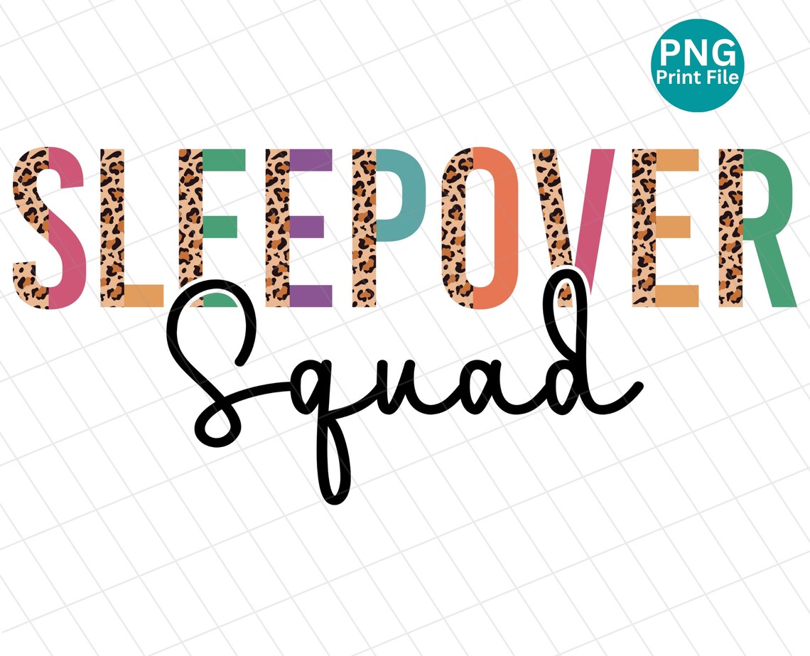 Sleepover Squad Leopard PNG Half Leopard Sleepover - Etsy
