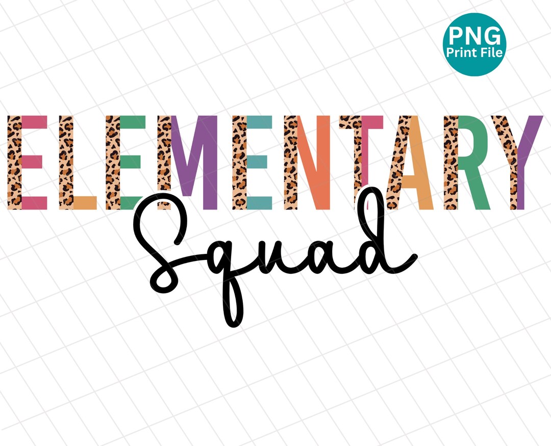 Elementary Squad Leopard PNG Half Leopard Elementary School - Etsy