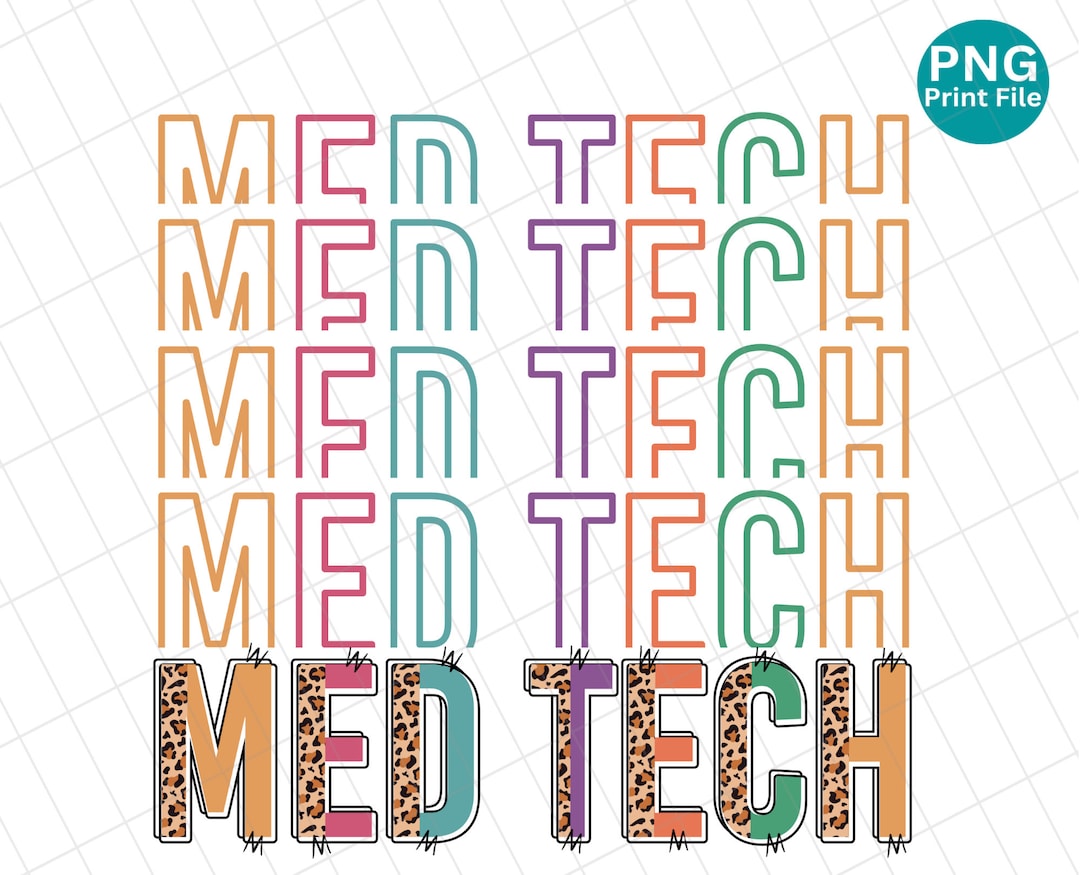 Med Tech Doodle Letter PNG, Med Tech Design, Med Tech Leopard ...