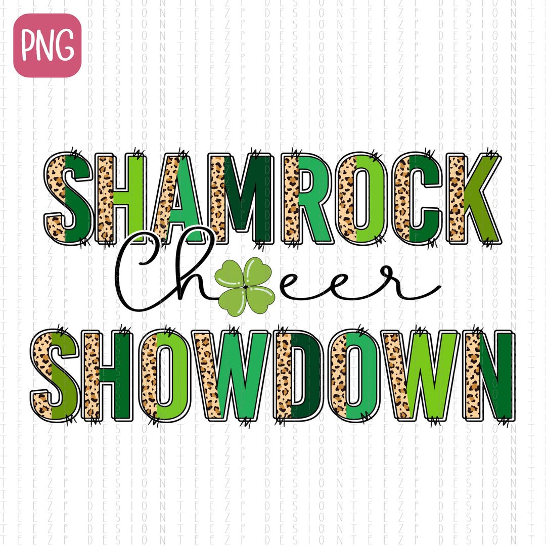 Shamrock Cheer Showdown PNG, St. Patrick’s Day Cheerleader Sublimation ...
