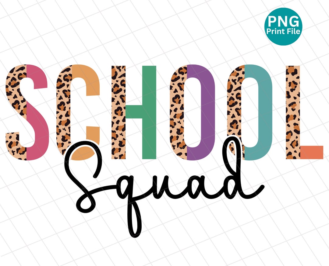 School Squad Leopard PNG, Half Leopard School Sublimation Design, Back ...