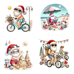 Tropical Christmas Watercolor Clipart, Christmas in July Clipart Mega ...