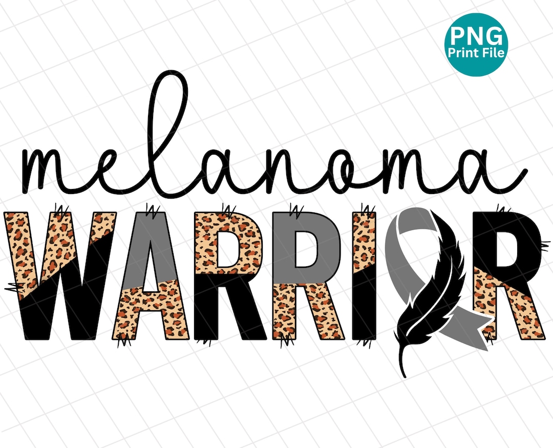 Melanoma Warrior PNG Doodle Letter, Skin Cancer Awareness Leopard PNG ...
