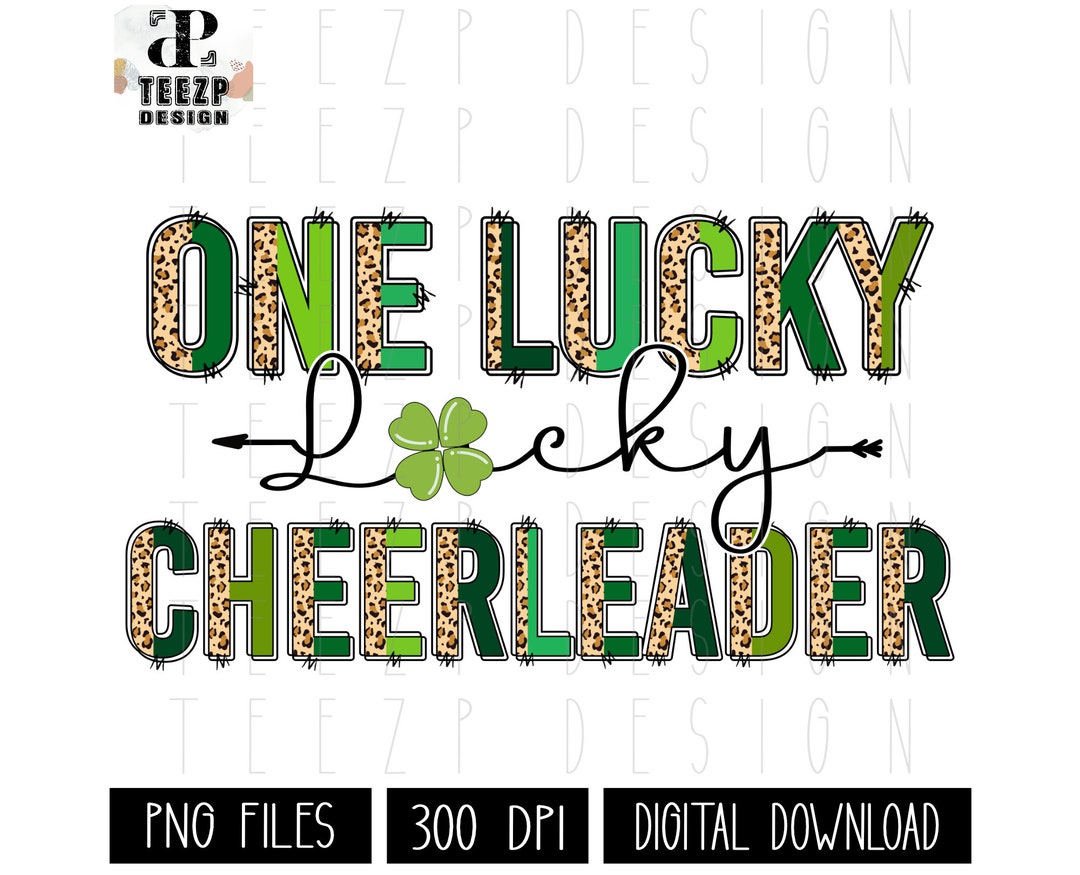 Cheerleader St Patrick's Day PNG, One Lucky Cheerleader PNG, Half ...