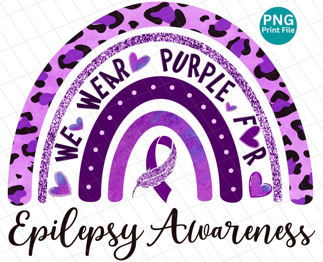 Epilepsy Awareness We Wear Purple PNG, Epilepsy Awareness Leopard PNG ...