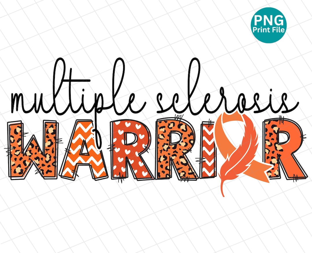 Multiple Sclerosis Warrior Doodle Letter PNG, MS Fighter Awareness ...