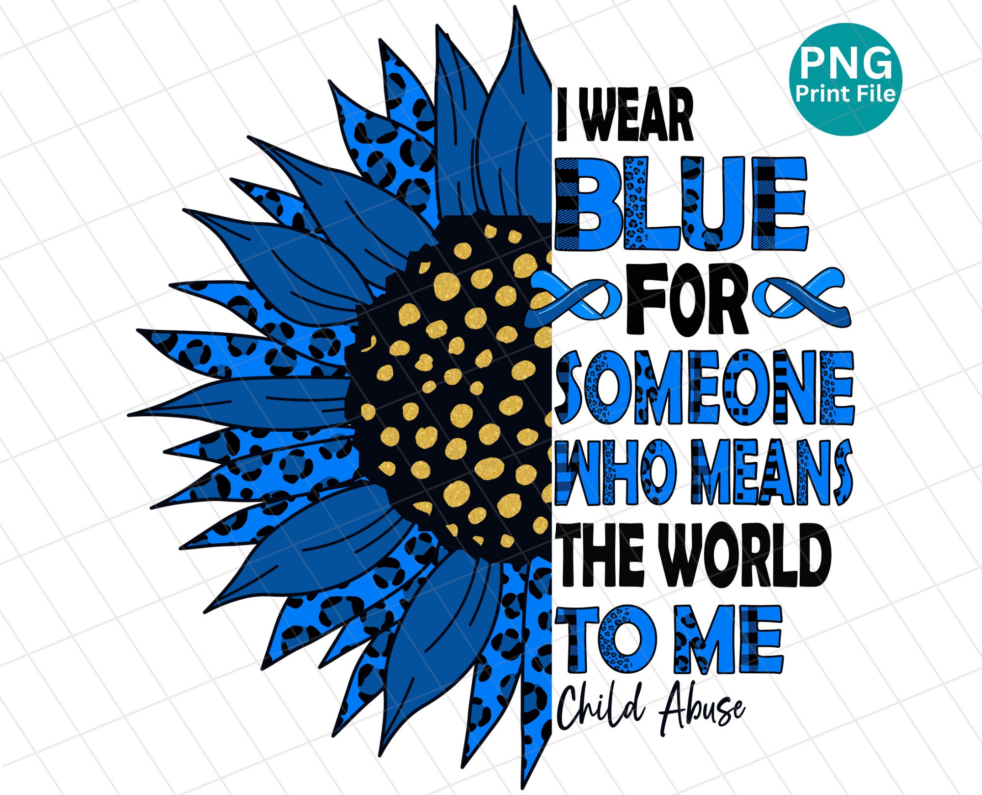 Child Abuse Prevention Sunflower PNG, Child Abuse Awareness Leopard PNG ...
