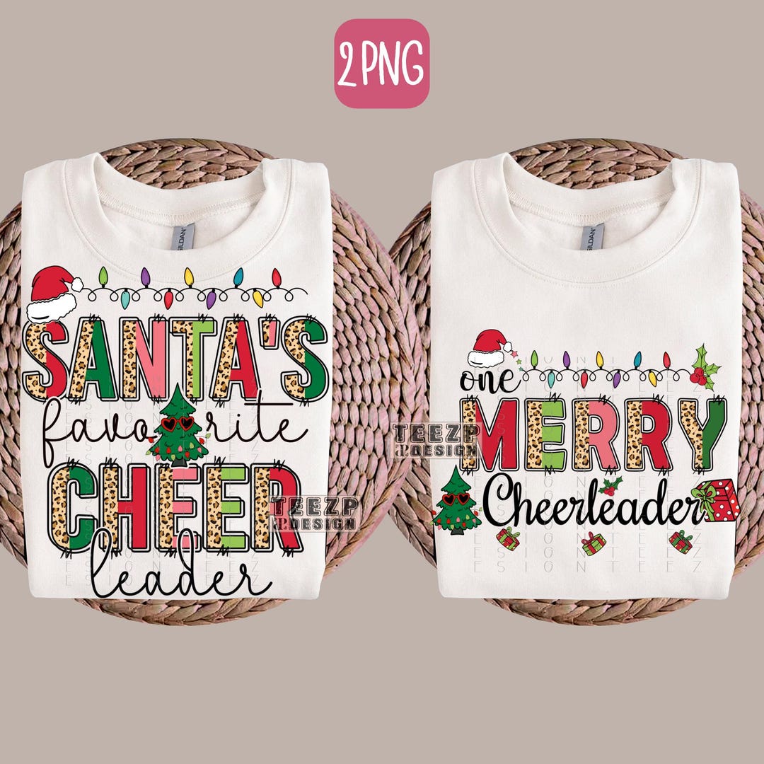 Cheerleader Santa's Favorite PNG, Christmas Cheerleader Sublimation ...