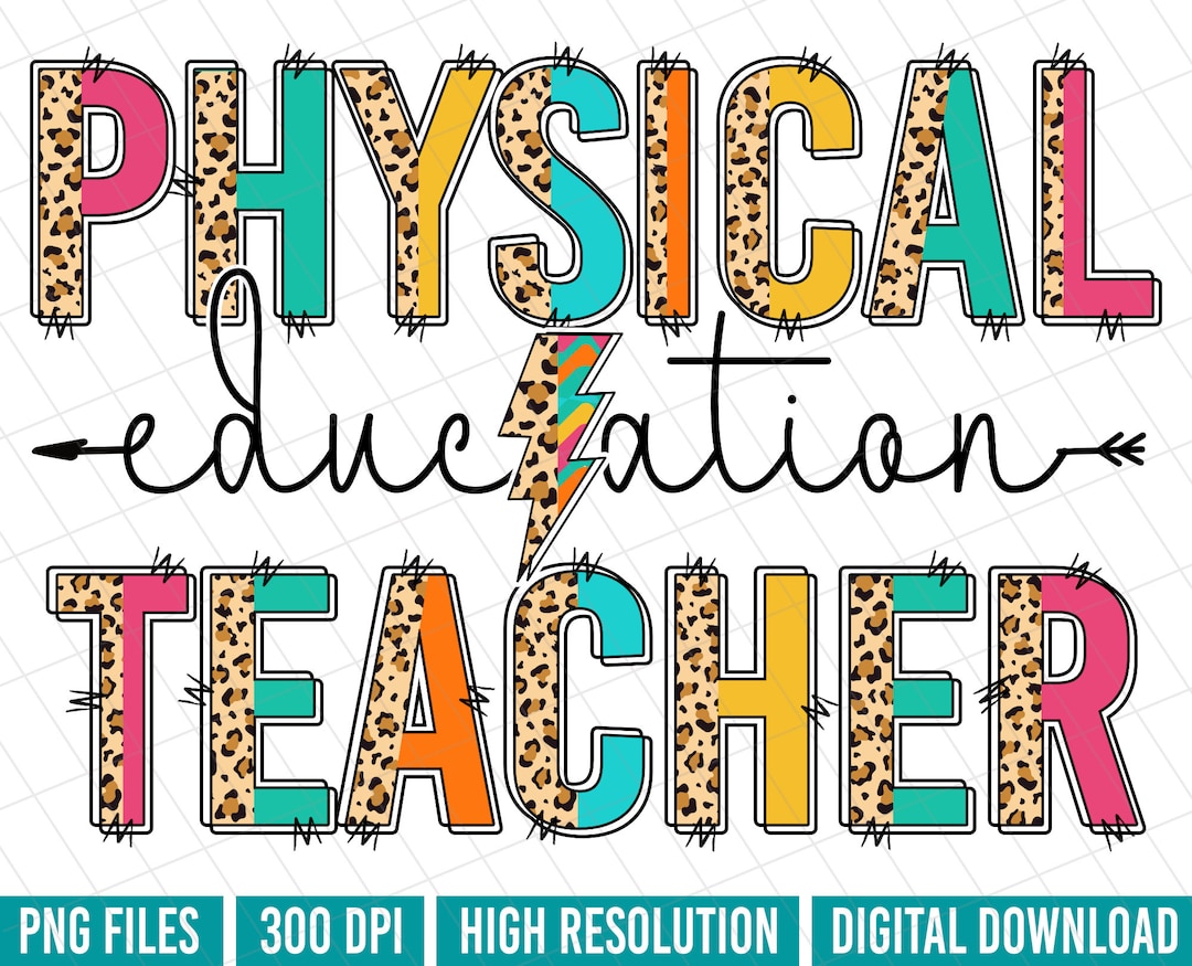 Physical Education Teacher Png Leopard Doodle Letter PE Teacher ...