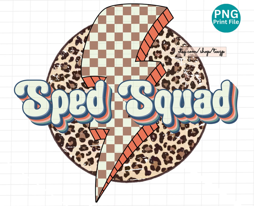 Sped Squad Retro PNG, Special Education Teacher Leopard Sublimation ...