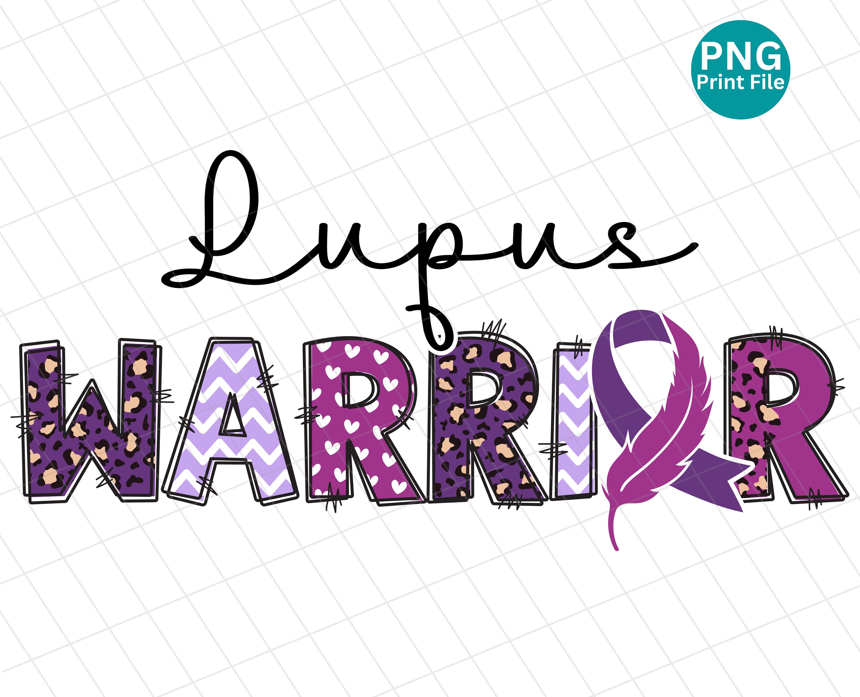 Lupus Warrior Doodle Letter PNG Lupus Awareness Leopard PNG - Etsy