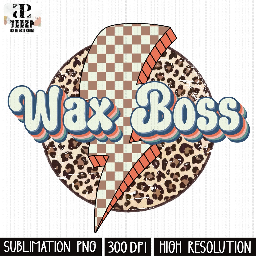 Wax Boss Retro PNG, Checkered Lightning Bolt Wax Boss Png, Half Leopard ...