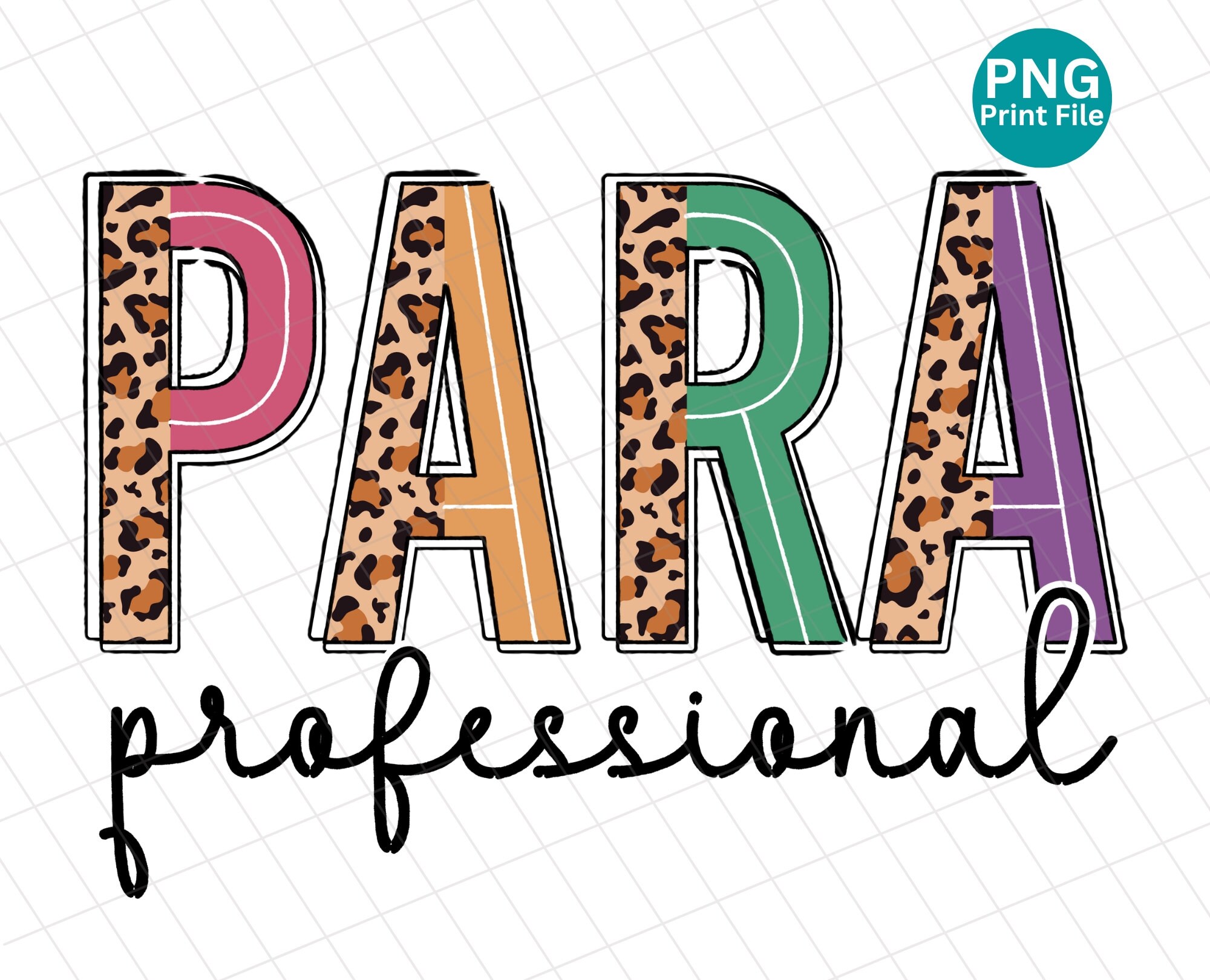 Paraprofessional PNG Image, Leopard Para Sublimation, Para Design ...