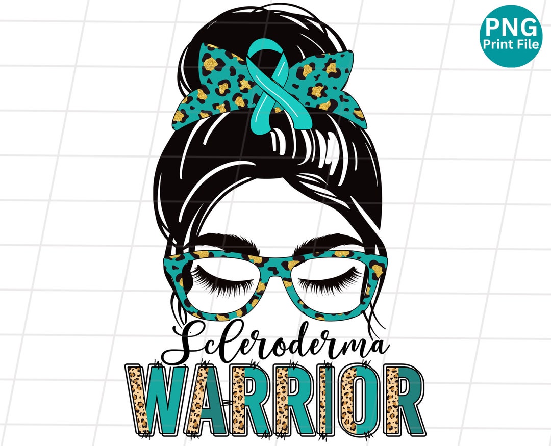 Scleroderma Messy Bun Warrior PNG, Scleroderma Awareness Leopard ...