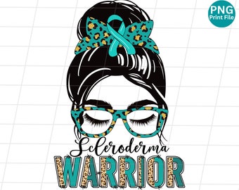 Scleroderma Awareness Png, Scleroderma Awareness Warrior Messy Bun ...