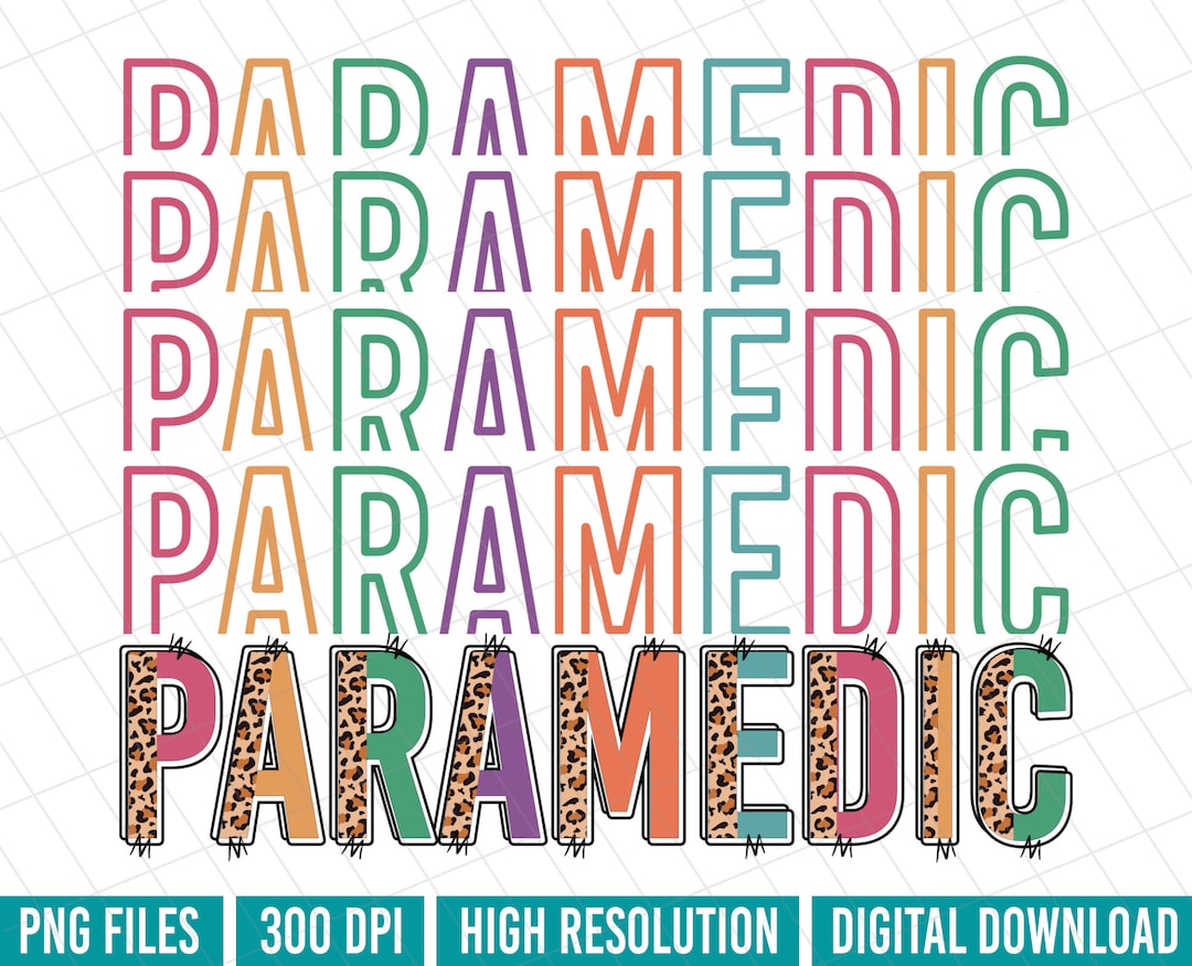 Paramedic Doodle Letter PNG, Paramedic Leopard Sublimation, Paramedic ...