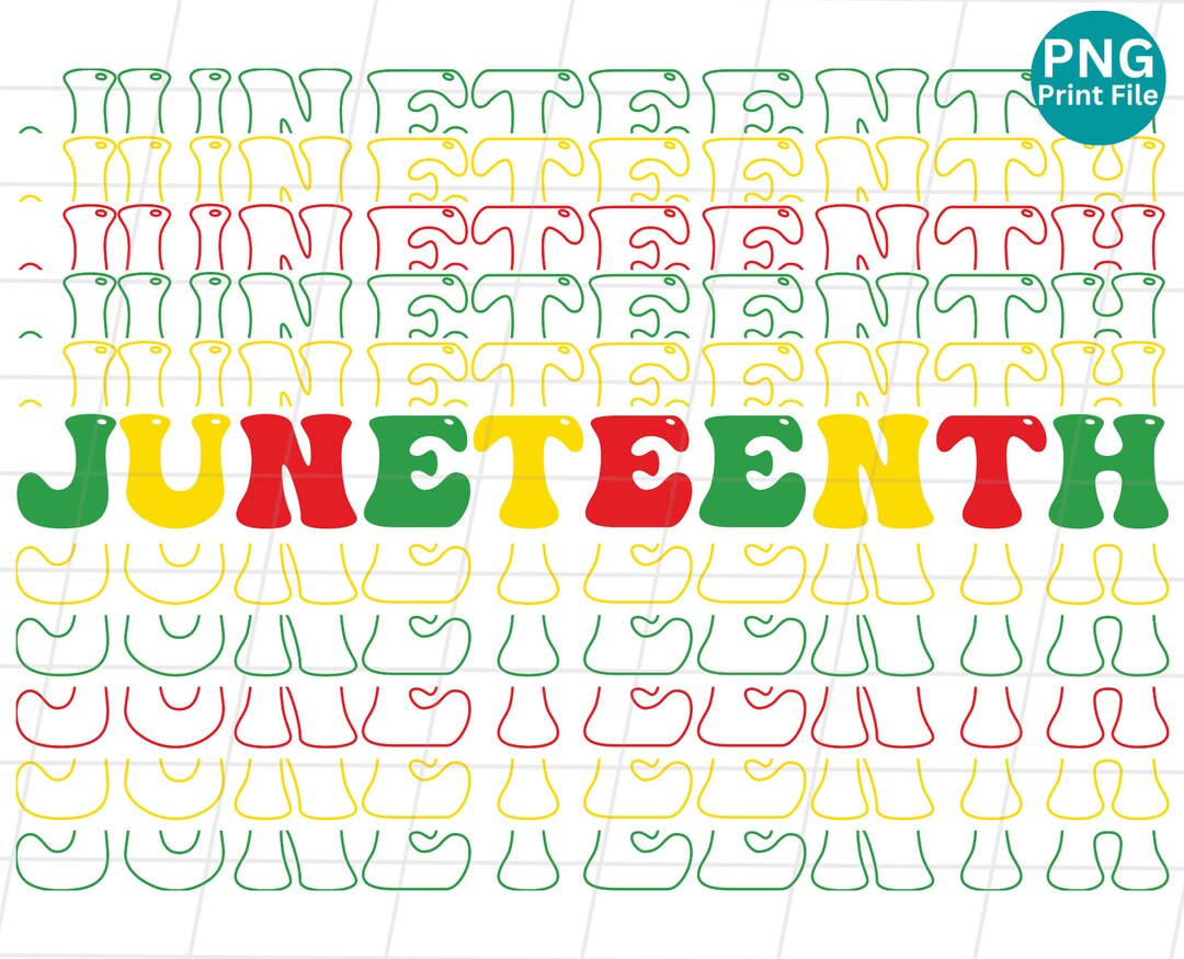 Juneteenth Groovy Letter Png Sublimation Design Digital - Etsy