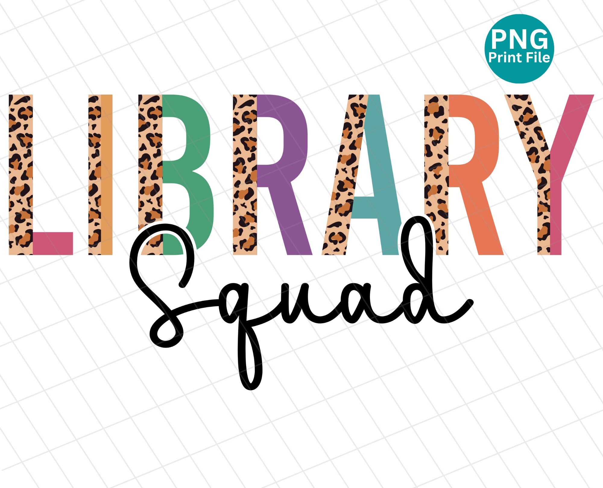Library Squad Leopard PNG Leopard Librarian Sublimation - Etsy