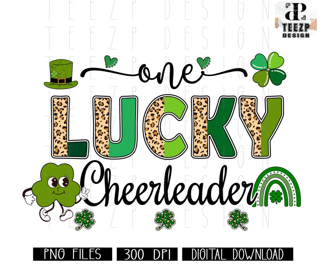 Cheerleader St Patrick's Day PNG, One Lucky Cheerleader PNG, Half ...