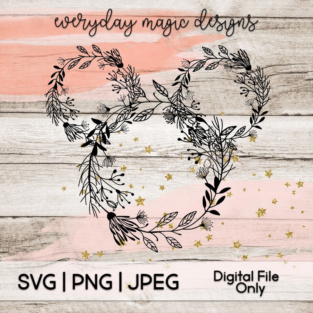 Floral Mickey SVG File | Disney SVG | Epcot Flower and Garden Festival ...