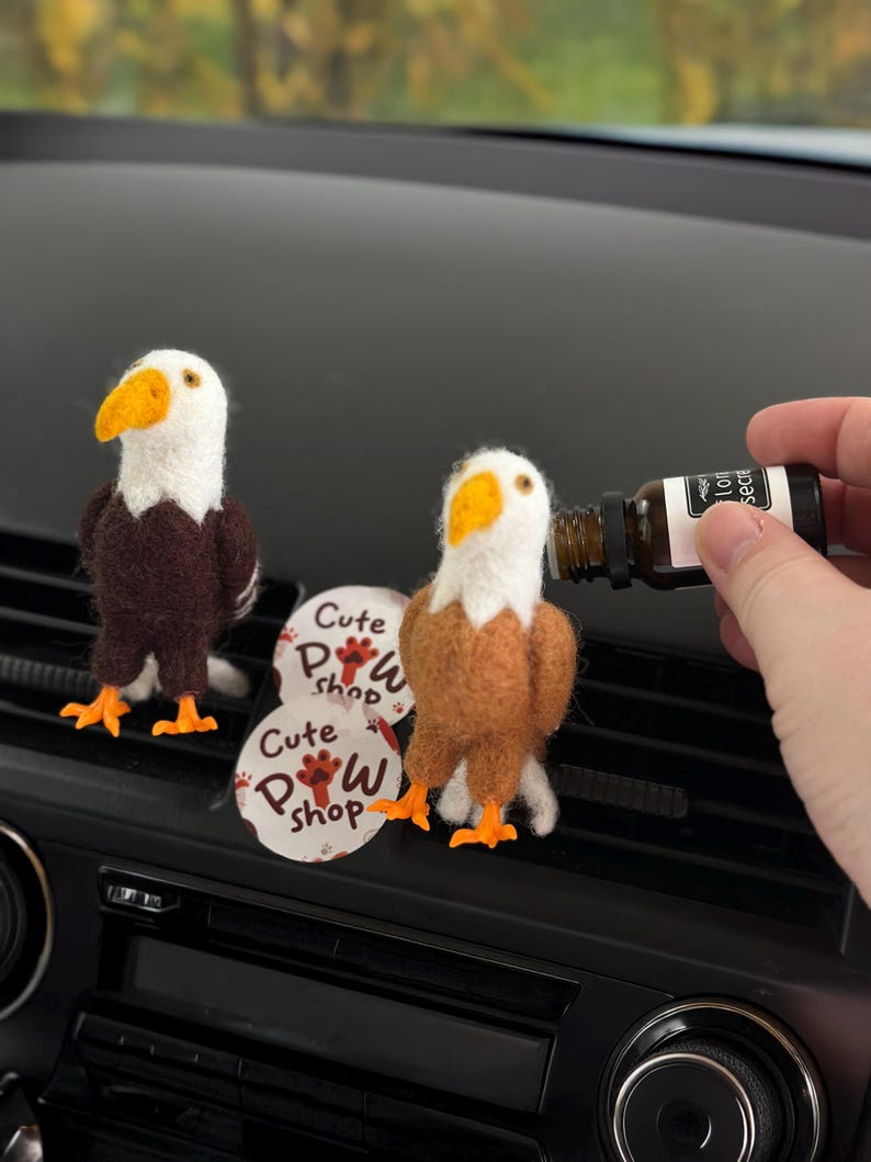 Handmade Bald Eagle Car Air Vent Clip – Wild Eagle Figurine Gift for ...
