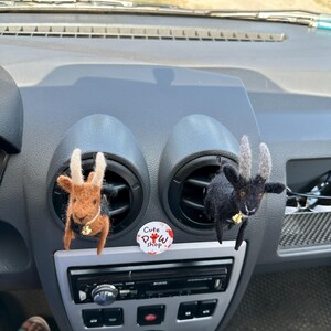 Needle Felted Goat Car Freshies Goat Boy With a Bell Air Vent Clip Farm ...