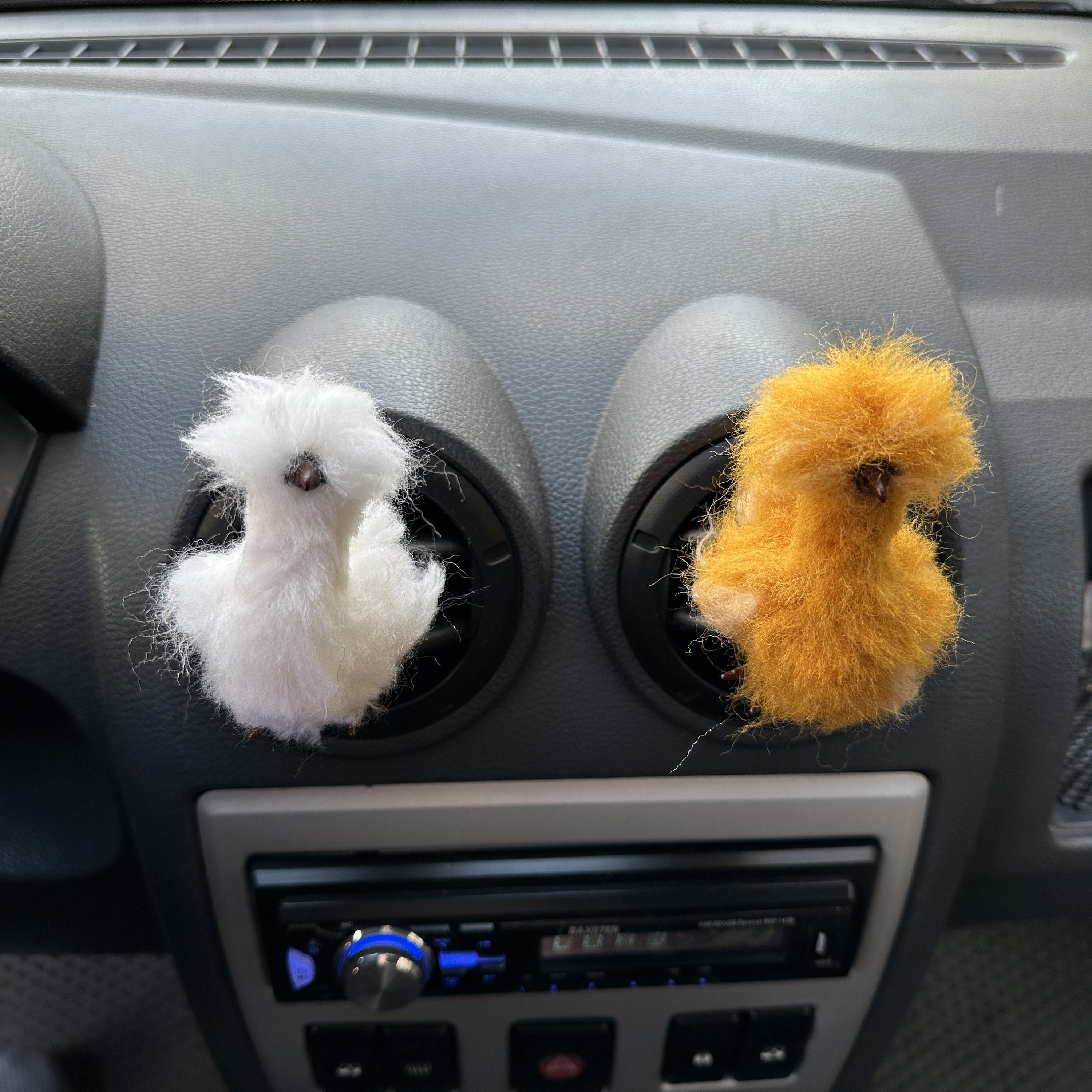 Handmade Wool Silkie Chicken Car Air Vent Clip: Farm Animal Car Decor ...