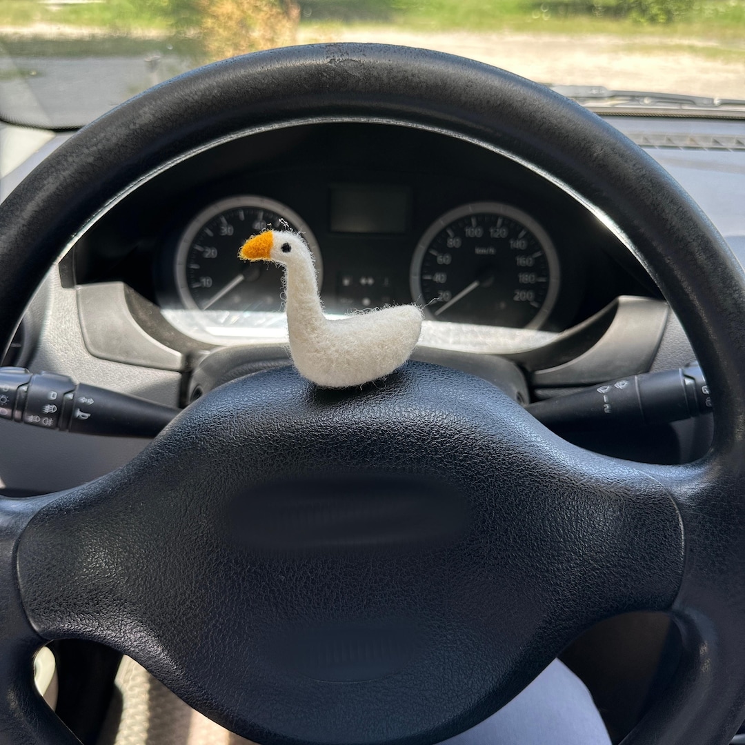 Goose Car Dashboard Decor Handmade Farm Bird Car Decor Car Accessories ...