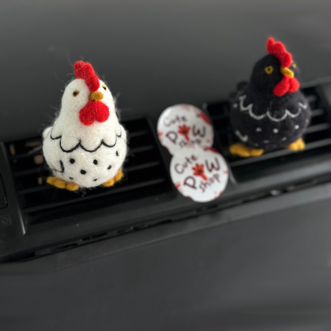 Felted Wool Chicken Air Vent Clip: Farmcore Car Decor - Etsy