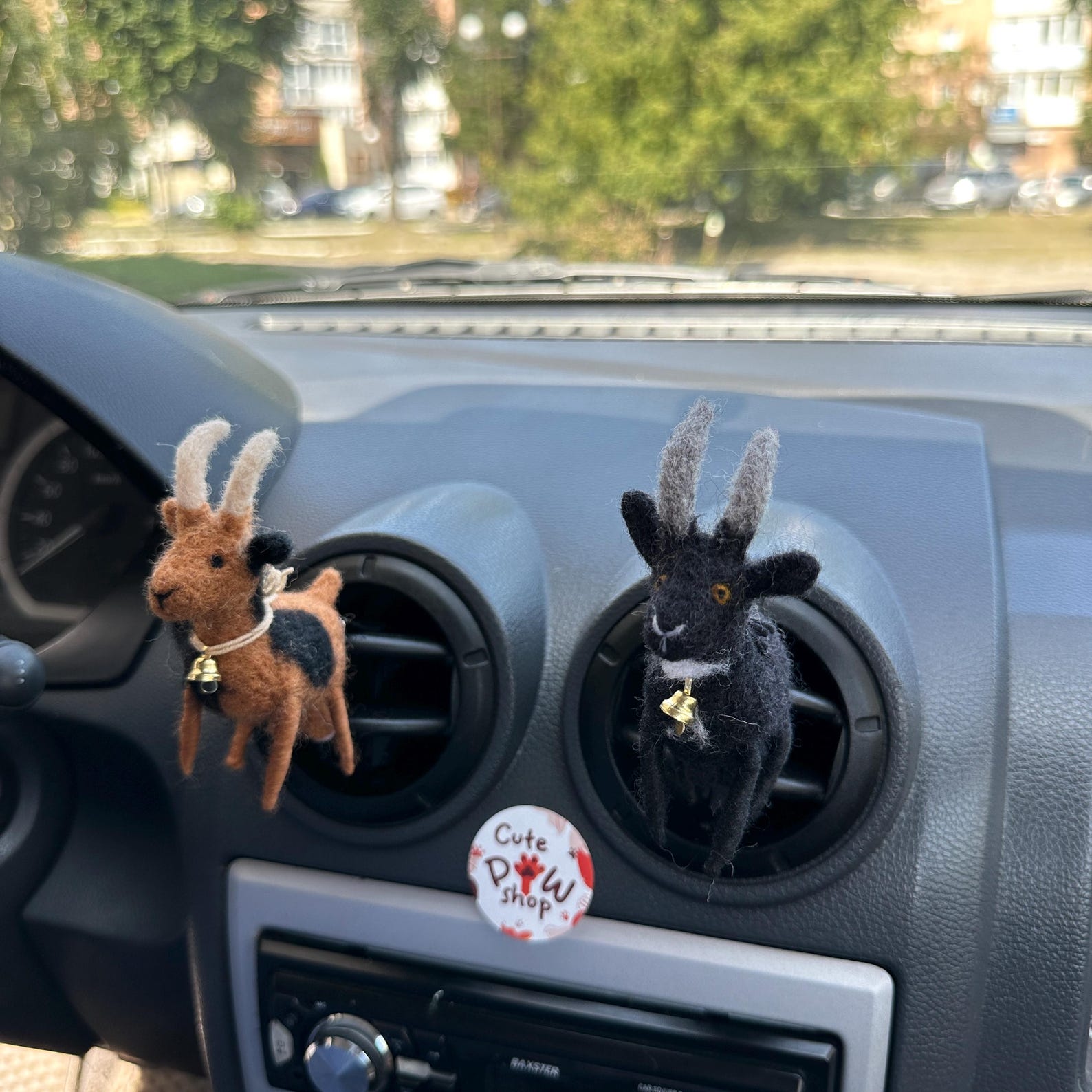 Needle Felted Goat Car Freshies Goat Boy With a Bell Air Vent Clip Farm ...