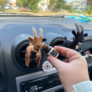 Needle Felted Goat Car Freshies Goat Boy With a Bell Air Vent Clip Farm ...