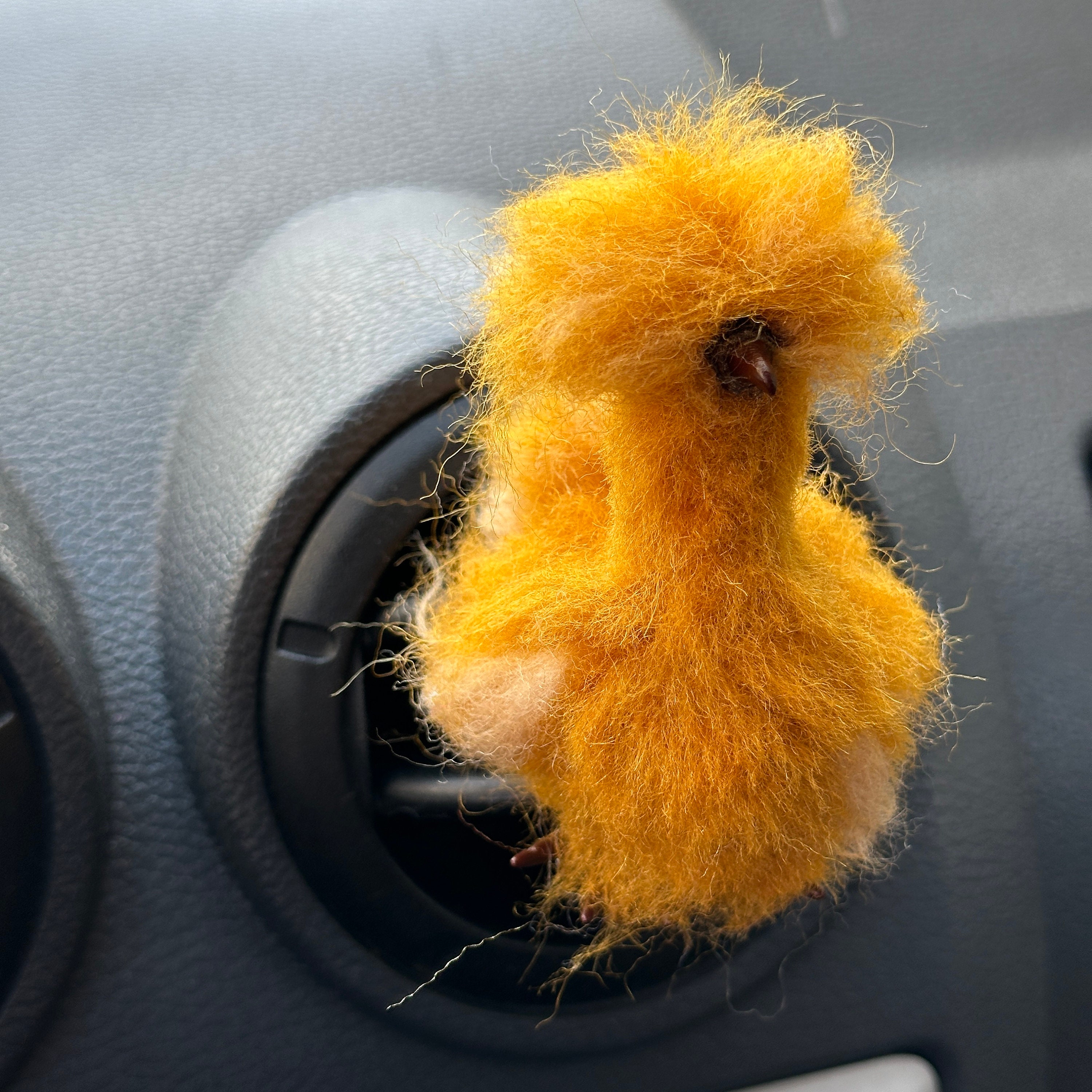 Handmade Wool Silkie Chicken Car Air Vent Clip: Farm Animal Car Decor ...