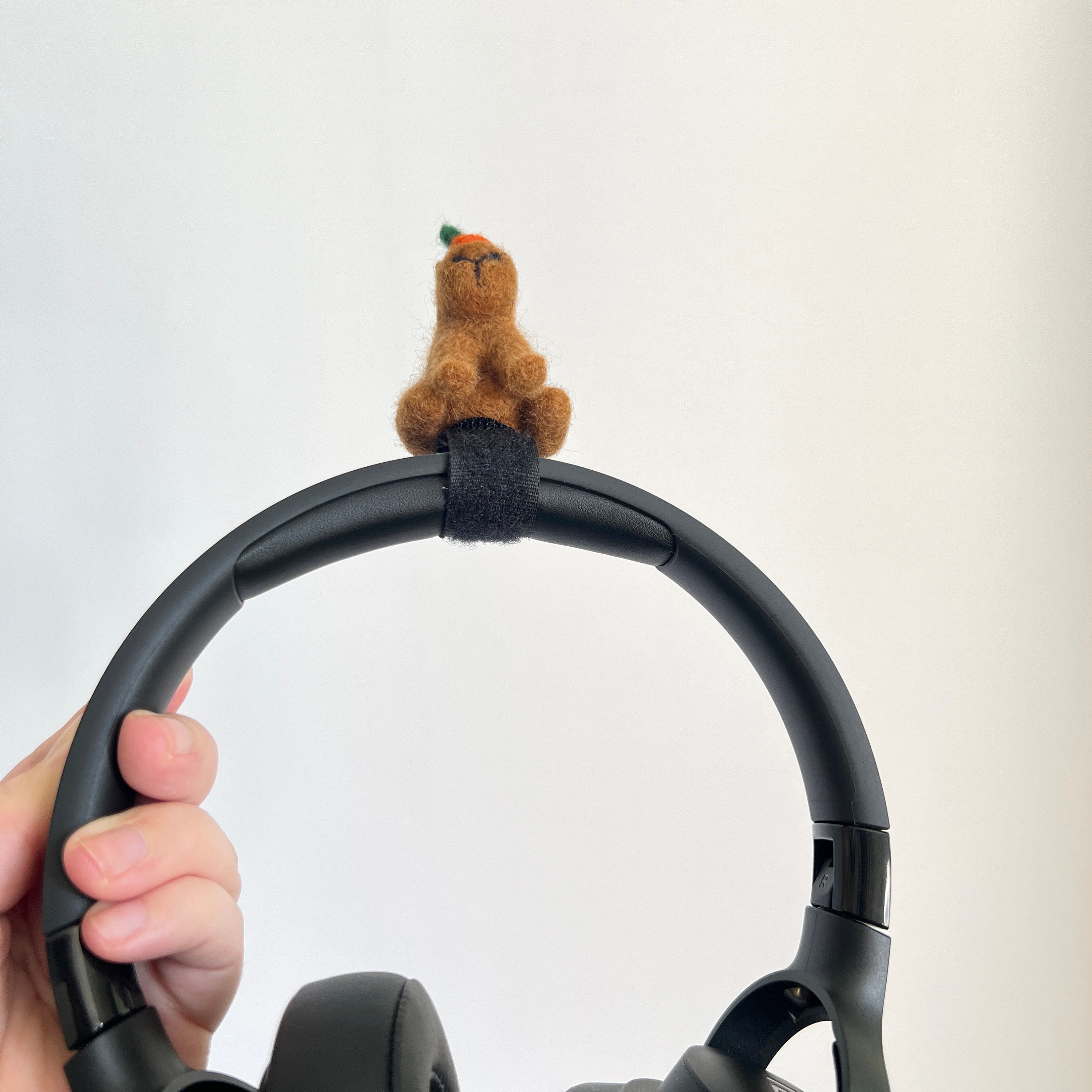Felted Capybara With Orange Headphone Accessory Cute Headphone ...