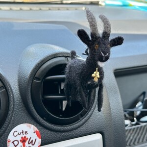 Needle Felted Goat Car Freshies Goat Boy With a Bell Air Vent Clip Farm ...