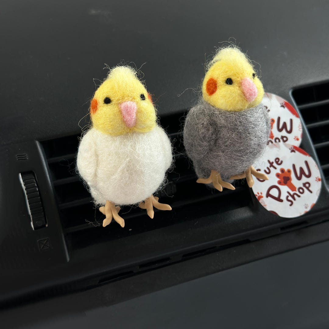 Needle Felted Cockatiel Air Vent Clip: Handmade Wool Car Decor - Etsy