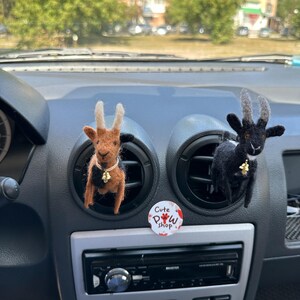 Needle Felted Goat Car Freshies Goat Boy With a Bell Air Vent Clip Farm ...