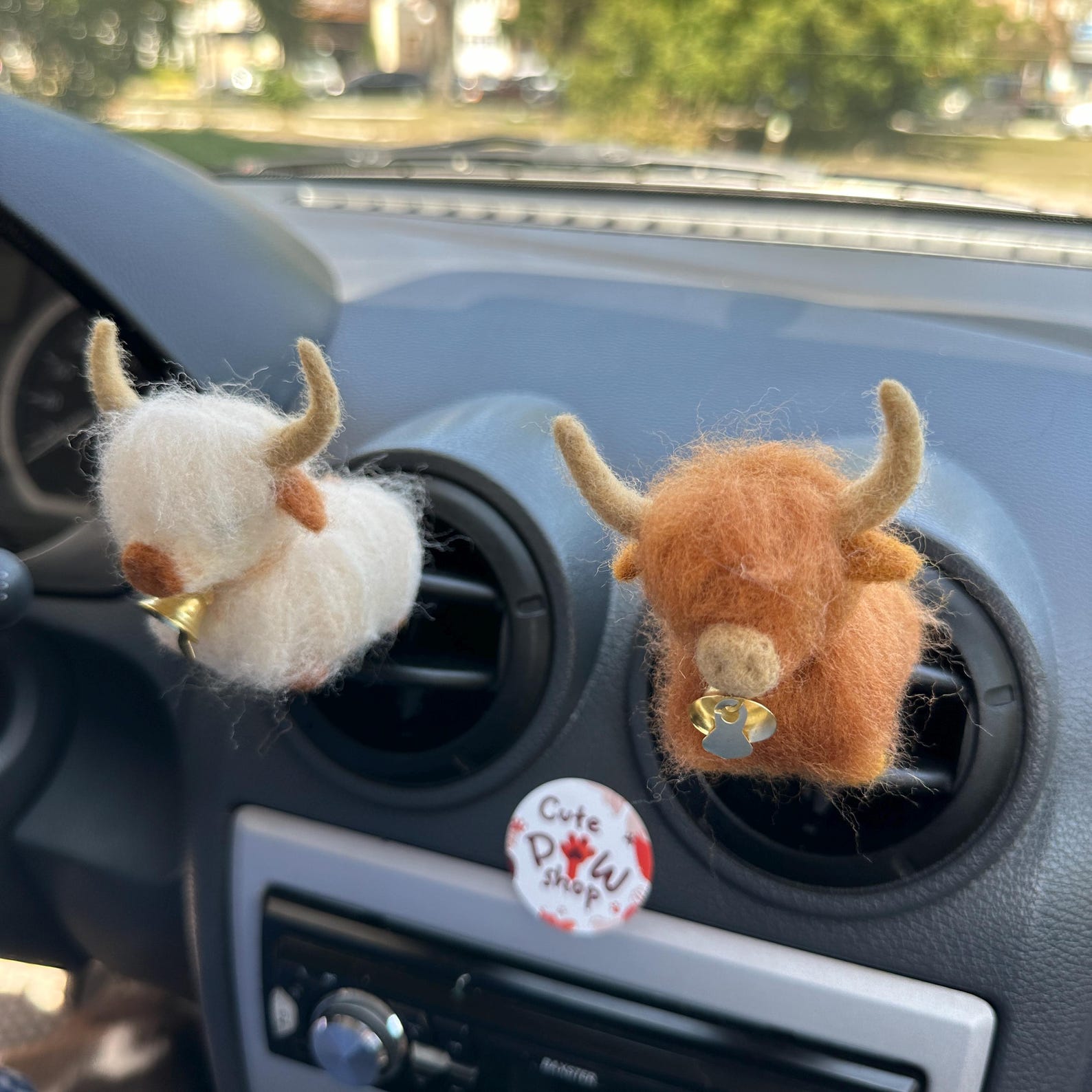 BIG Highland Cows With Bells Air Vent Clip Cowgirl Car Accessories Cow ...