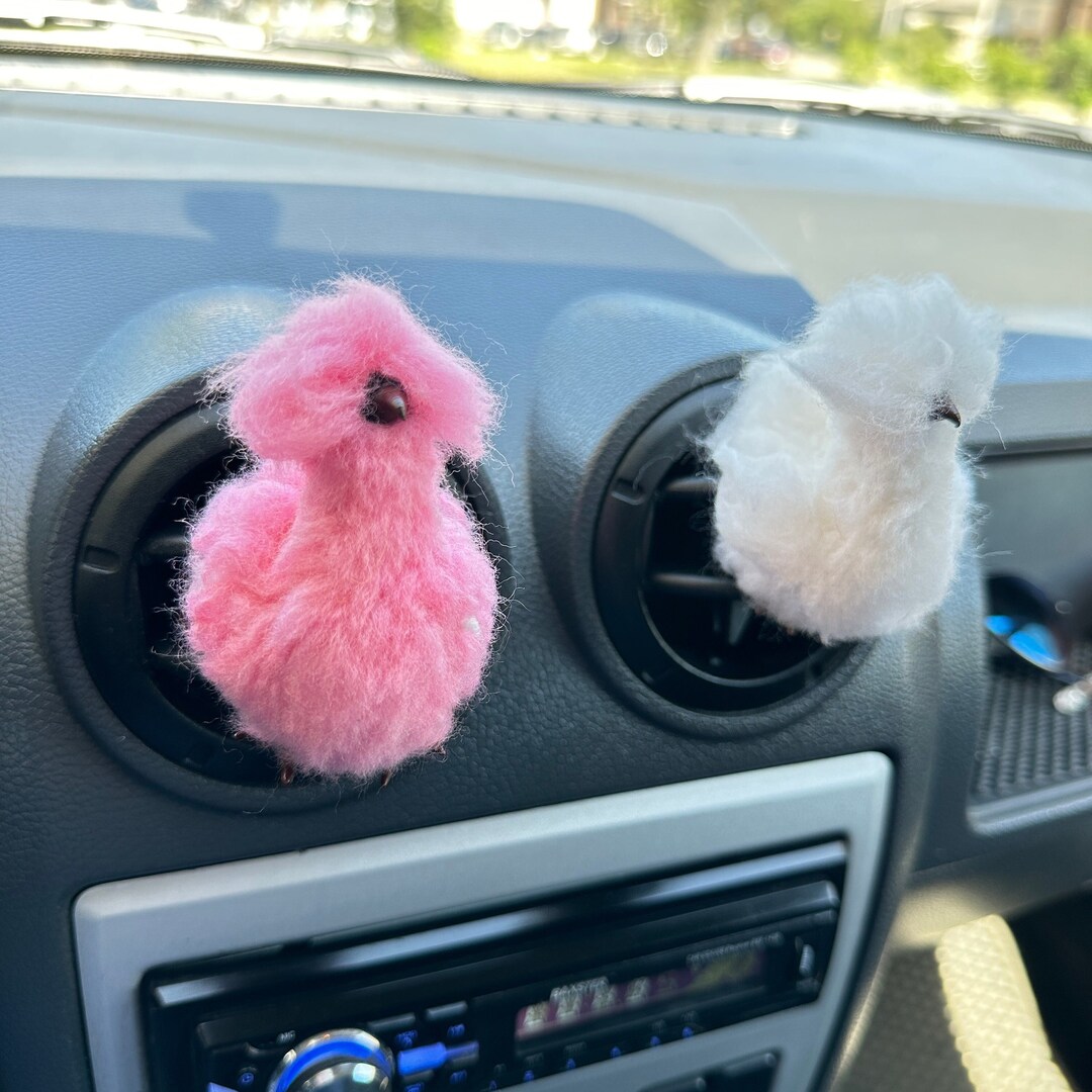 Cute Fluffy Silkie Chicken Air Vent Clip Handmade Farm Animals Car ...