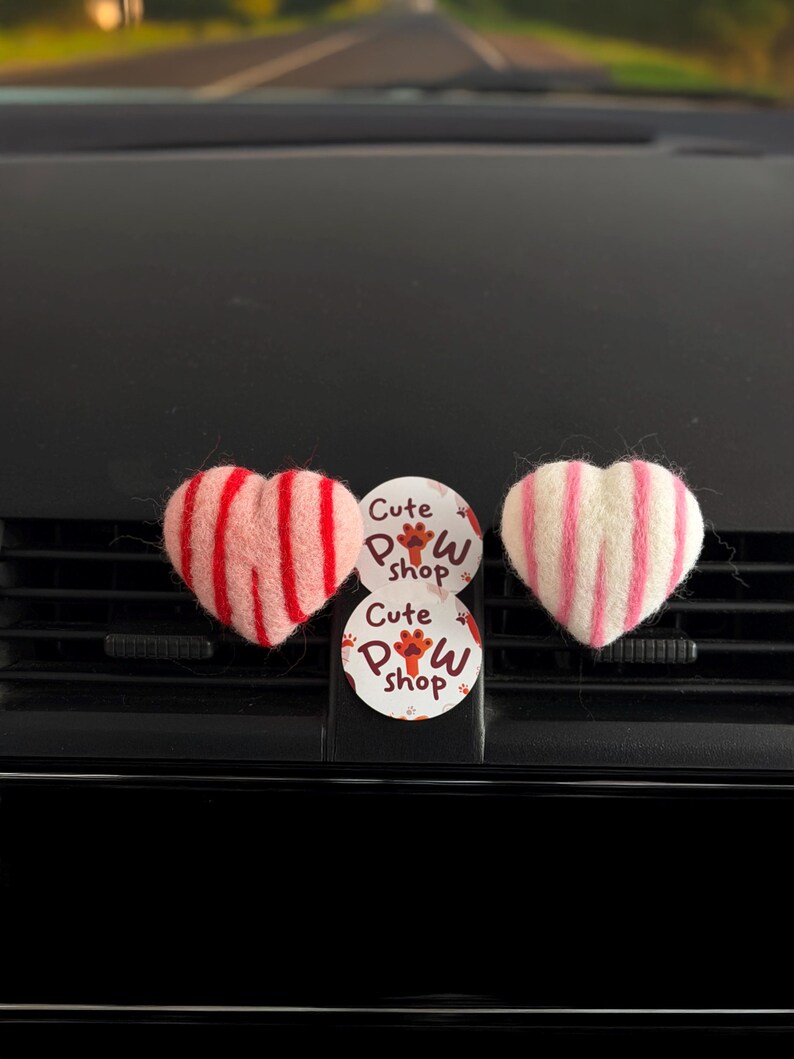 Striped Heart Air Vent Clip, Valentine Car Decor, Romantic Car ...