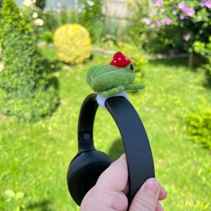 Felted Frog With Amanita Mushroom Hat Headphone Accessory Headphones ...