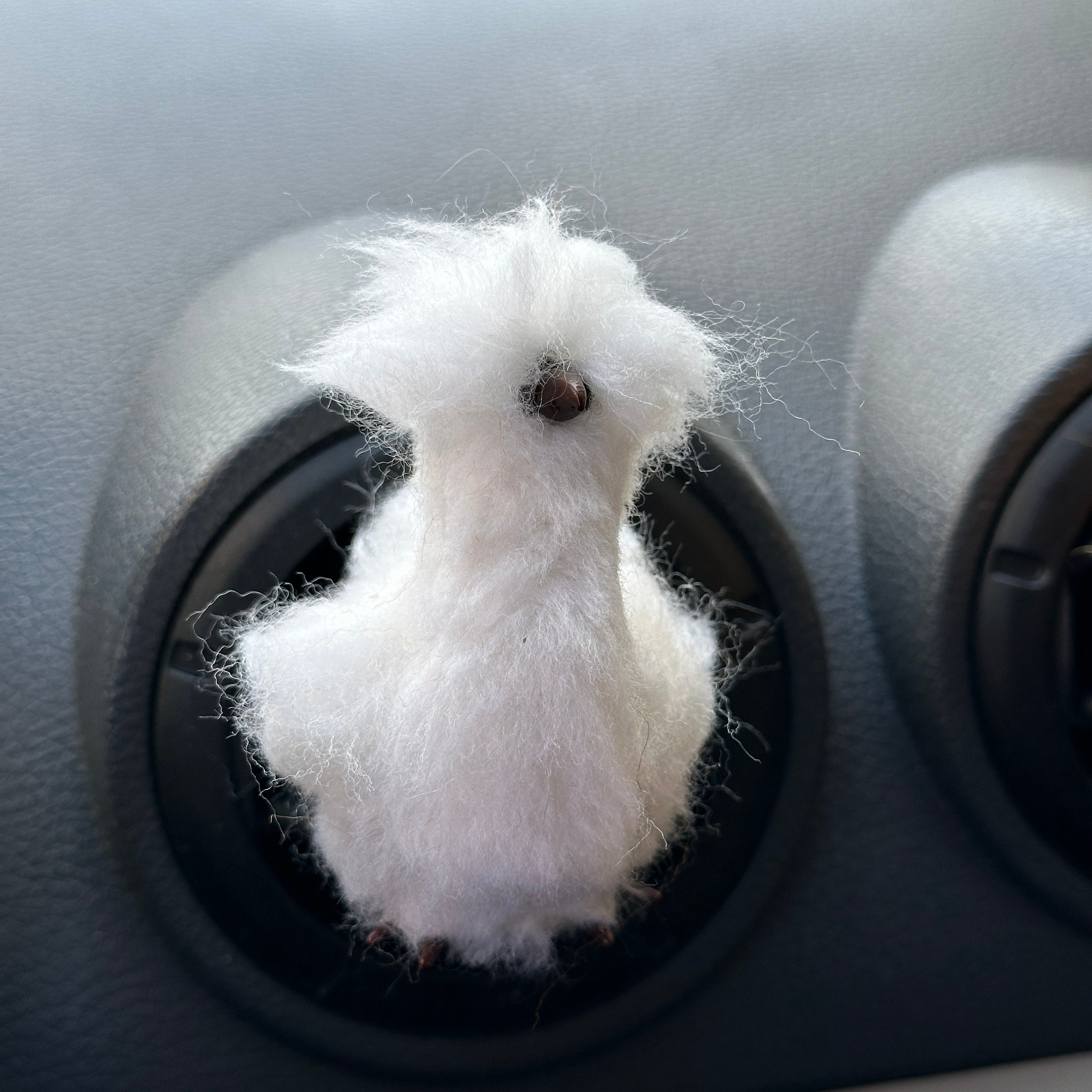 Handmade Wool Silkie Chicken Car Air Vent Clip: Farm Animal Car Decor ...