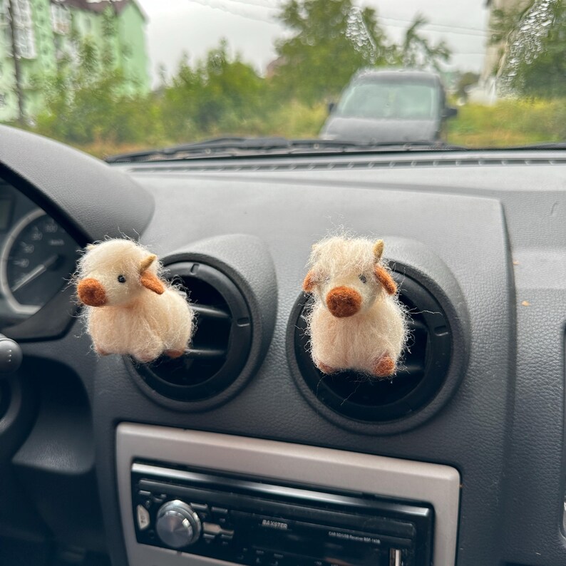Milky White Scottish Highland Cows Air Vent Clip Country Girl Car ...