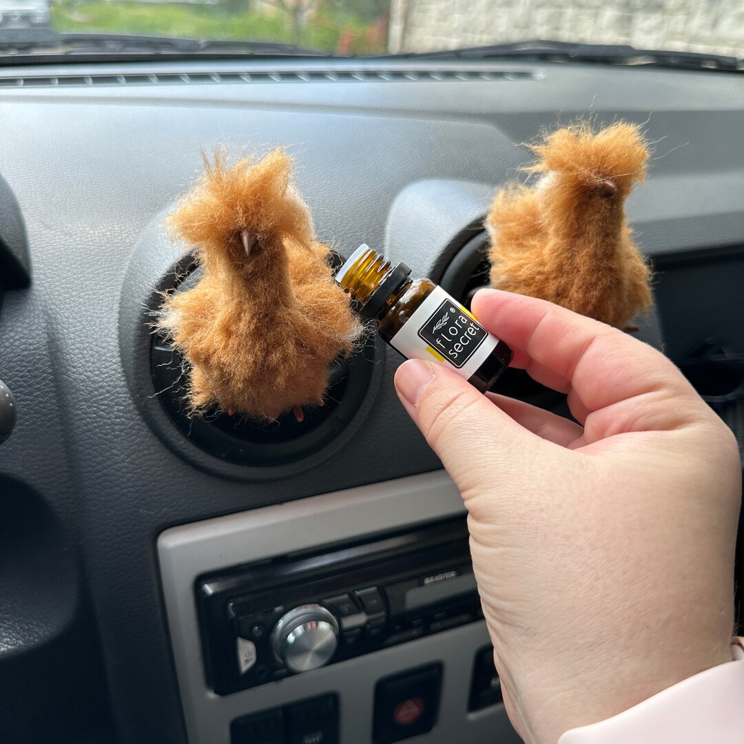 Handmade Wool Silkie Chicken Car Air Vent Clip: Farm Animal Car Decor ...