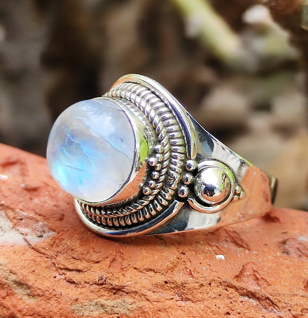 Locket Ring, Locket Box Ring, Moonstone Ring, Moonstone Locket Box Ring ...