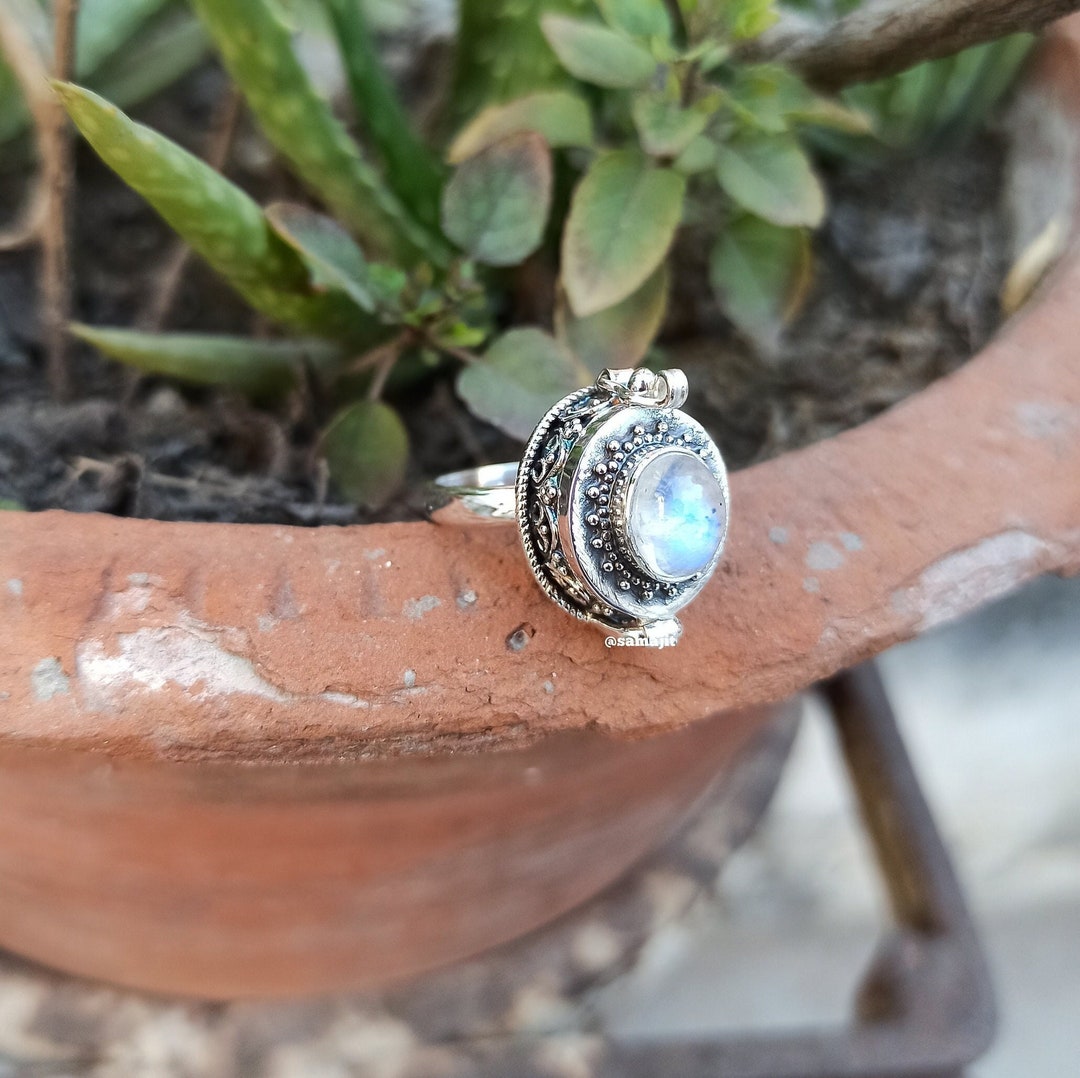 Poison Ring Poison Box Ring Moonstone Ring Rings Locker - Etsy