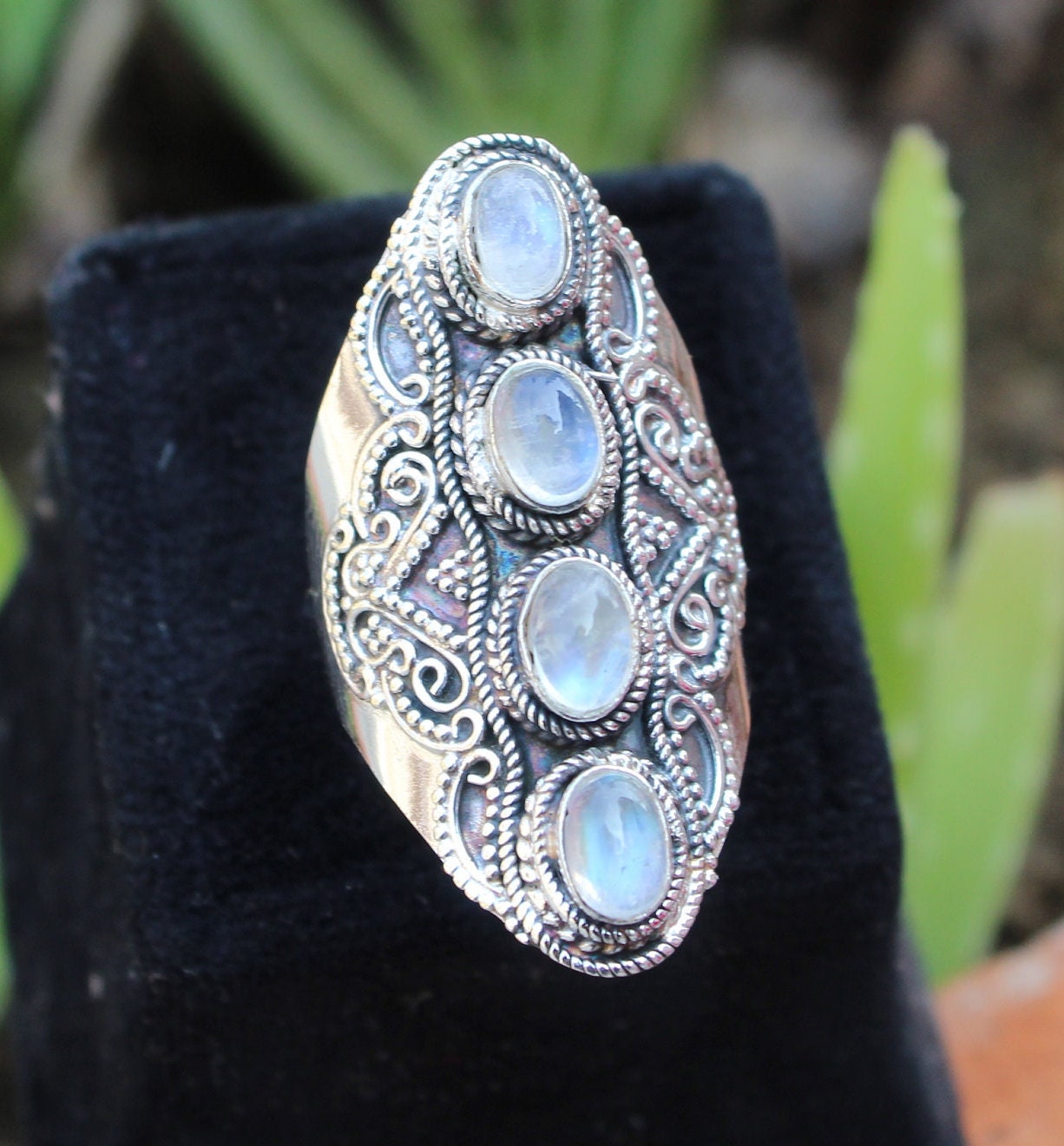 Beautiful Multy Stone Ring With 925 Silver Plated Material and - Etsy